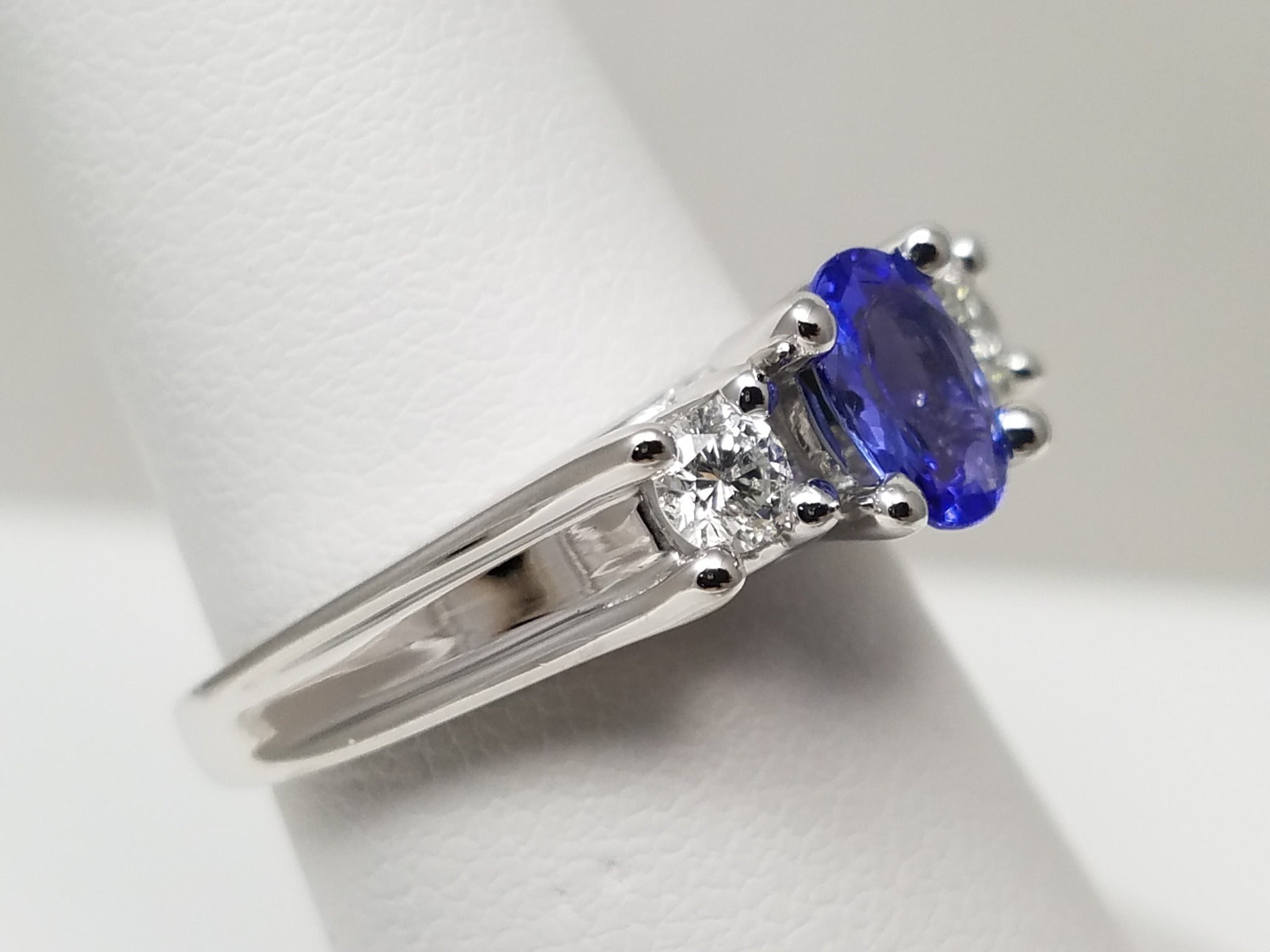 14k White Gold Natural Tanzanite Diamond Ring – Rick Kleinvehn Diamond ...