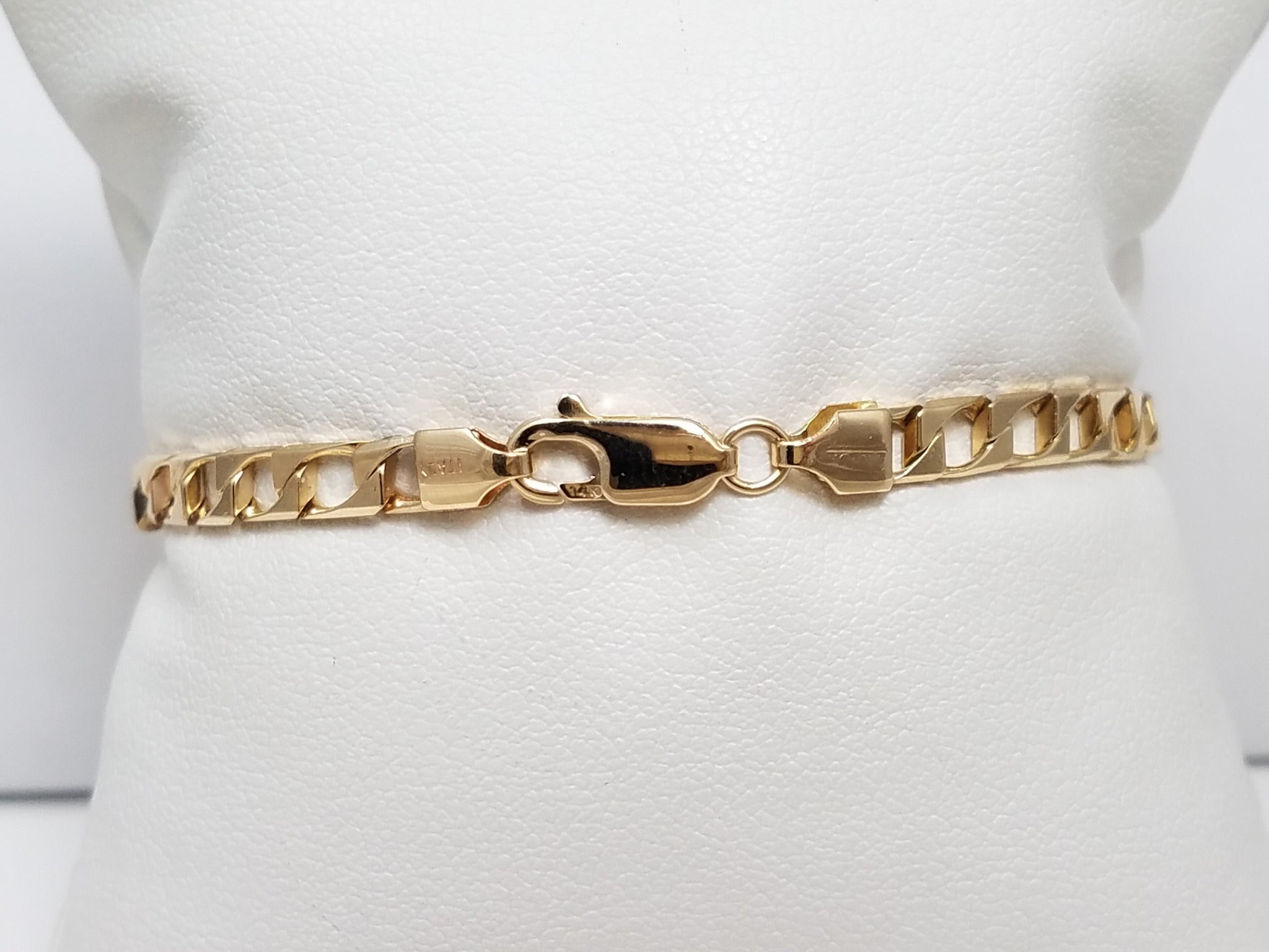 Attractive 6.25" 14k Yellow Gold Natural Diamond "Michelle" Bracelet ...