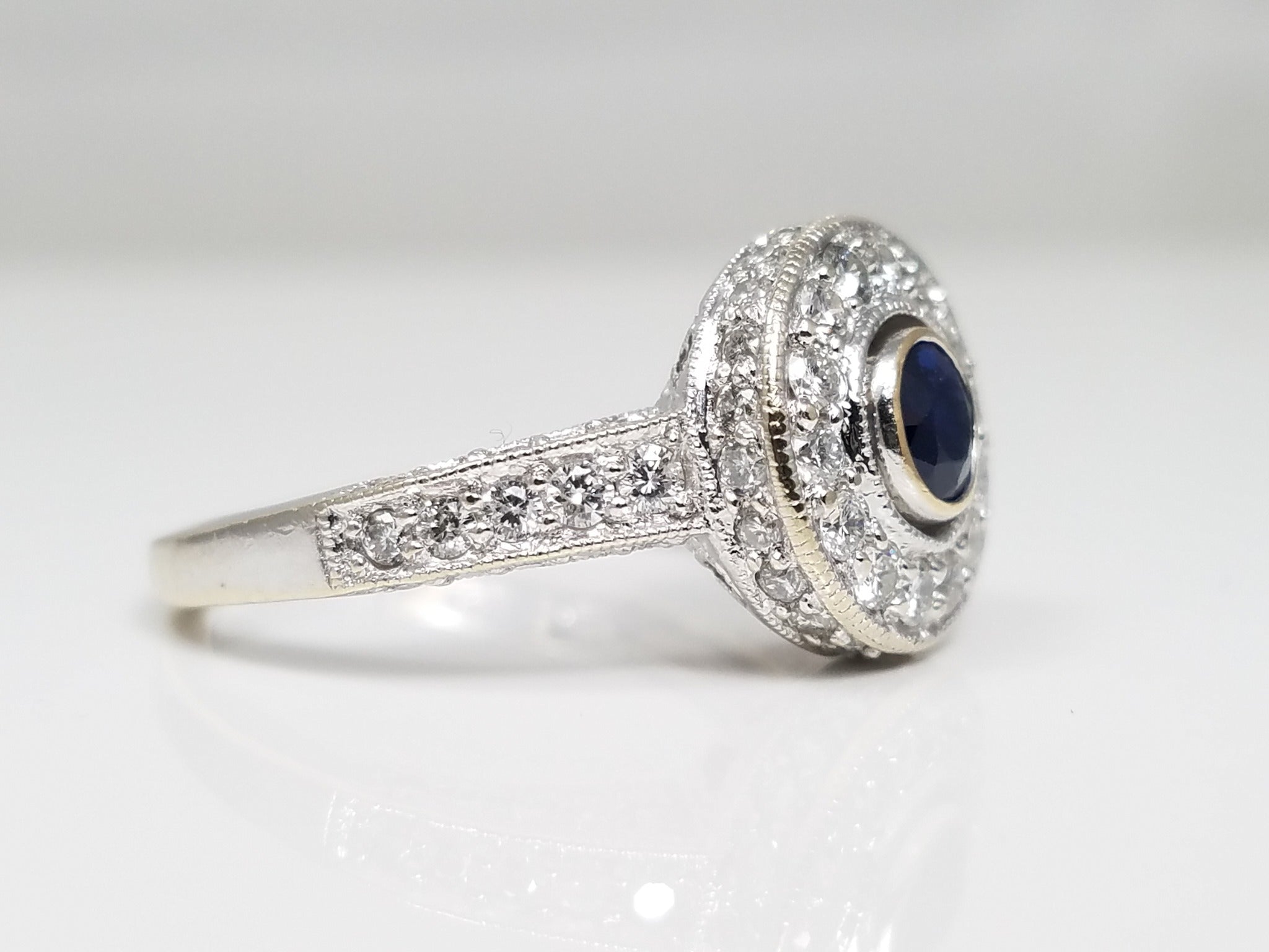 Immaculate 18k Diamond and Sapphire Ring – Rick Kleinvehn Diamond Brokers