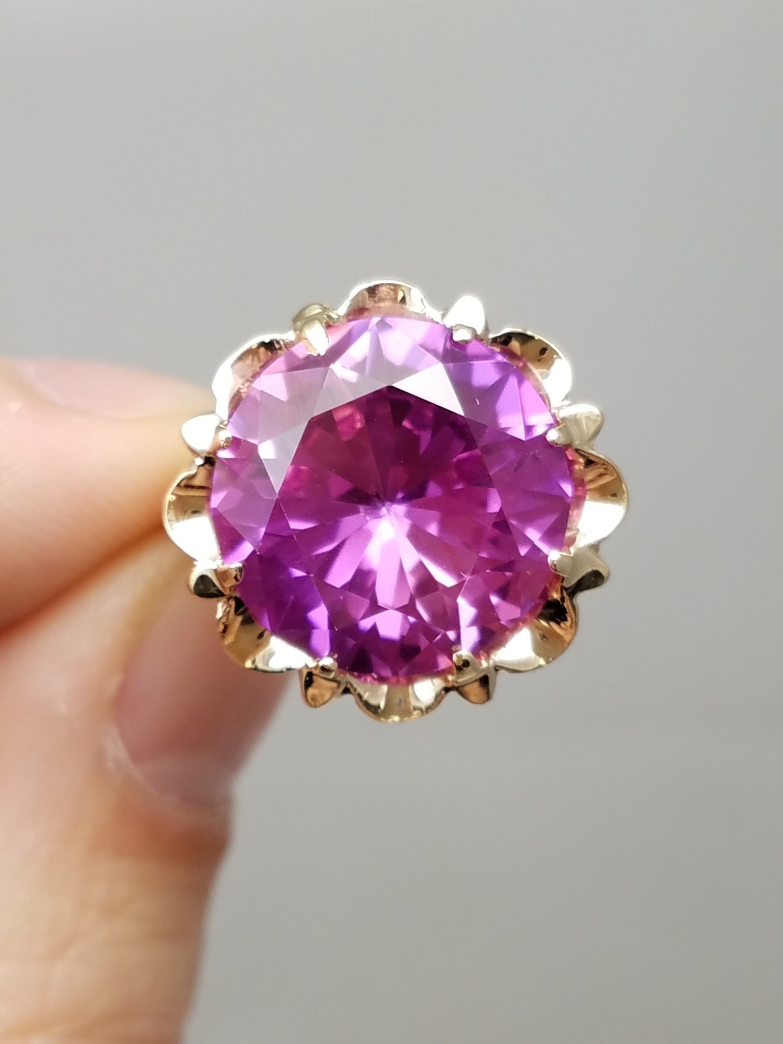 Bold 14k Yellow Gold 8ct Synthetic Gemstone Ring – Rick Kleinvehn ...