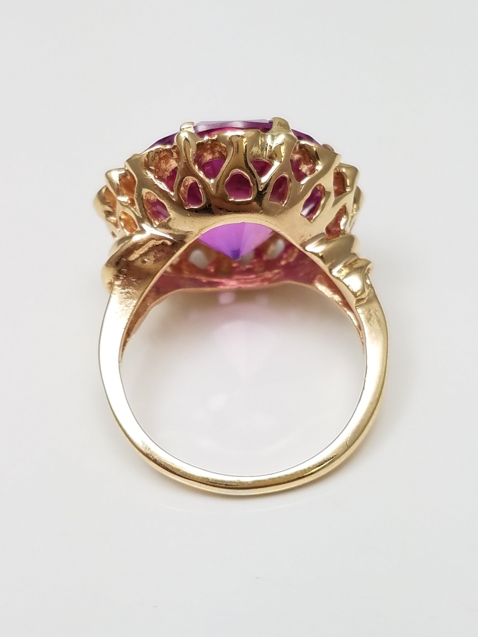 Bold 14k Yellow Gold 8ct Synthetic Gemstone Ring – Rick Kleinvehn ...